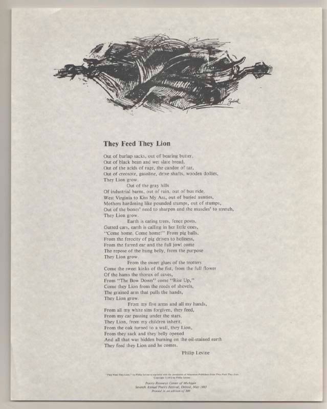 They Feed They Lion | Philip LEVINE